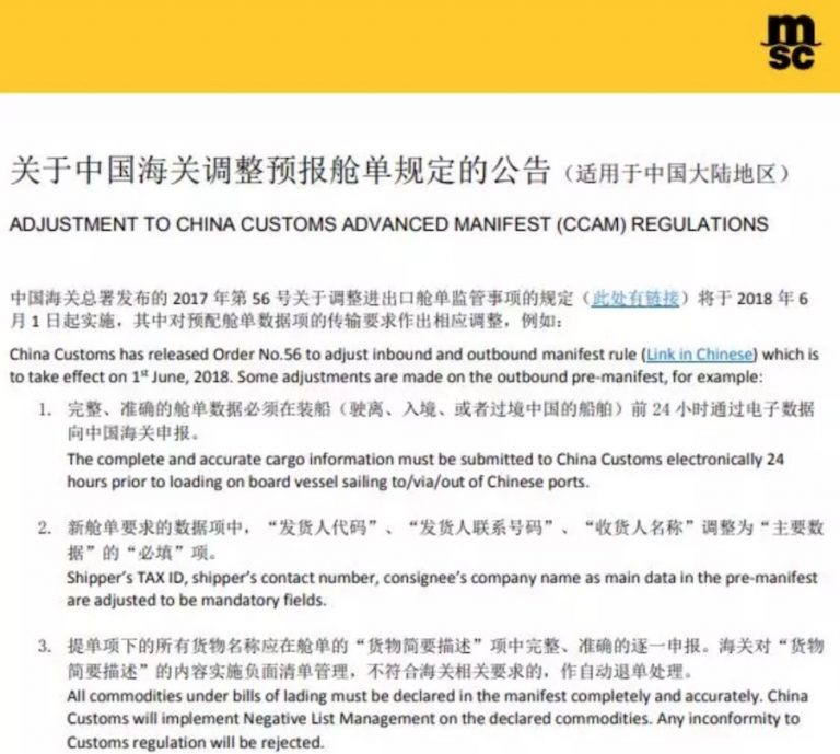 China New Customs Policy! Manifest Rule Changes on Import & Export ...